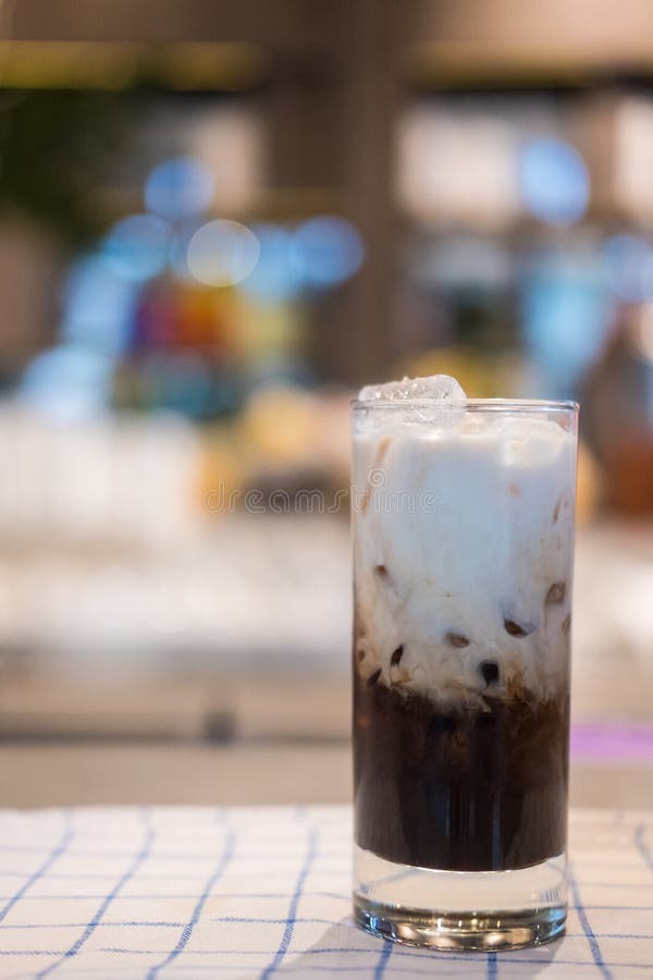 Iced Coffee with a Layer Fresh Milk it Showing the Texture and ...