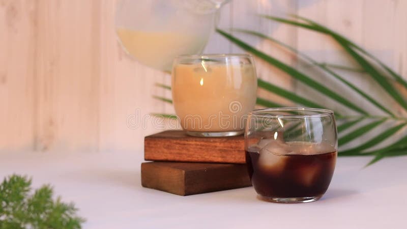 Iced Coffee with Milk, a Refreshing Invigorating Drink. Composition ...