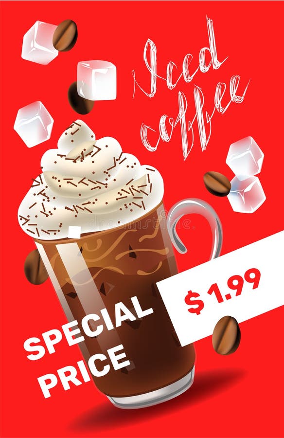 Iced Coffee Realism Style Vector Illustration Stock Vector ...