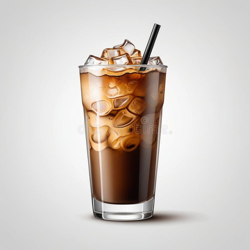 Iced Coffee Refreshment Concept on White Background Logo Design Stock ...