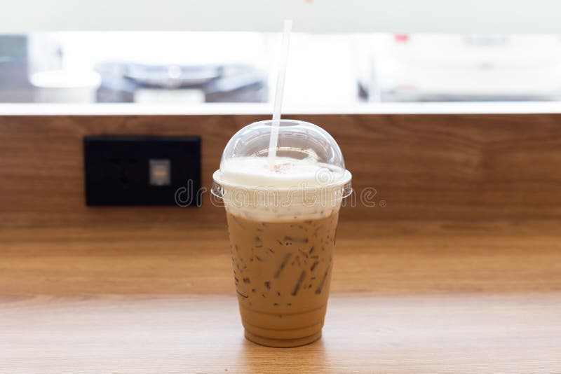 Iced coffee in coffee shop stock image. Image of frappe - 178216199