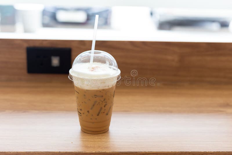 Iced coffee in coffee shop stock photo. Image of cocktail - 196382936