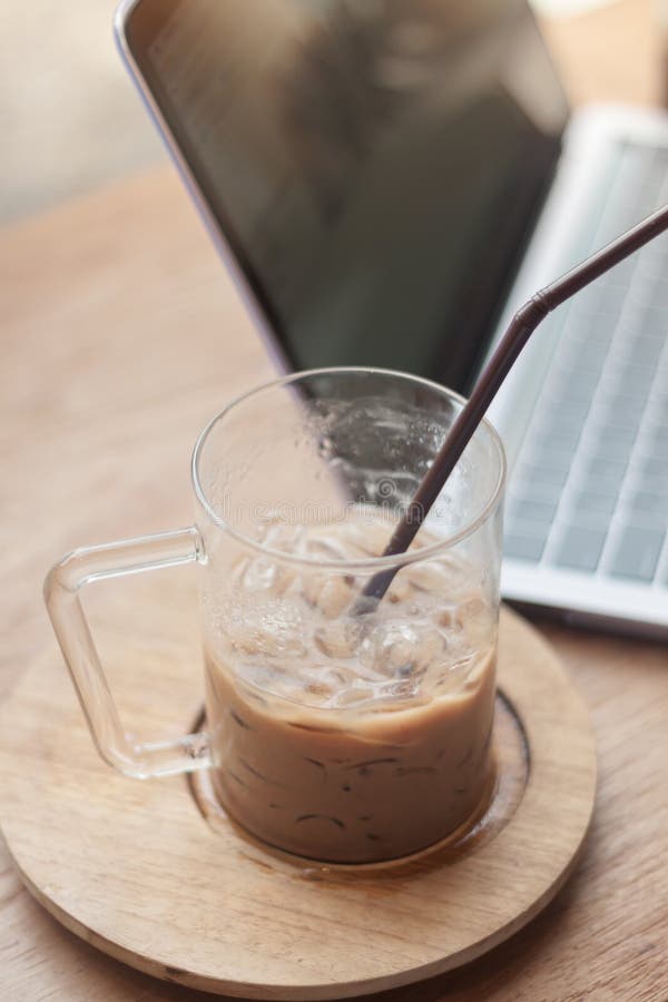 Iced coffee in coffee shop stock image. Image of freshness - 124302749