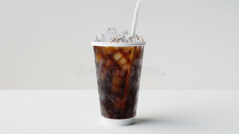 Iced Coffee with Straw stock image. Image of weather - 375829487