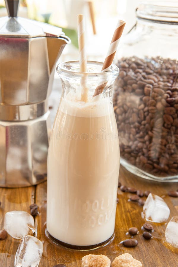 Iced Coffee in Vintage Bottle Stock Image - Image of bottle, copy: 52839769