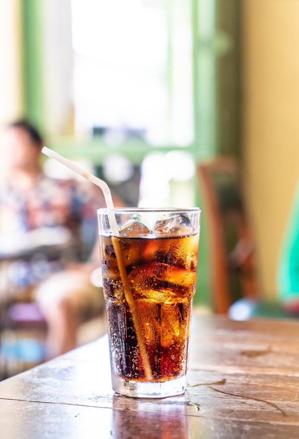 Iced cola glass stock image. Image of table, liquid - 128198713