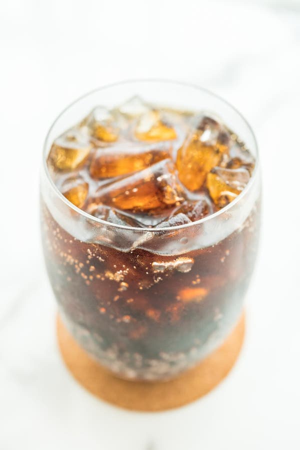 Iced cola glass stock image. Image of soda, caffeine - 77597163