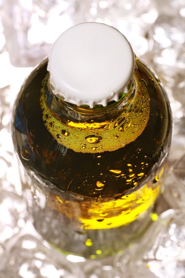 Iced cold beer bottle stock photo. Image of glass, bubbles - 14681092