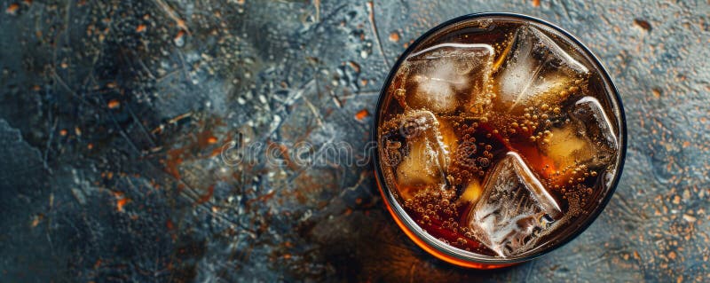 An Iced Drink on a Flat Surface, with a Significant Area Left Blank for ...