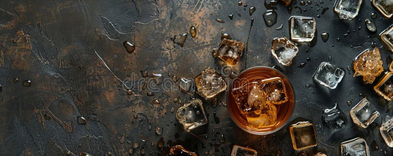 An Iced Drink on a Flat Surface, with a Significant Area Left Blank for ...