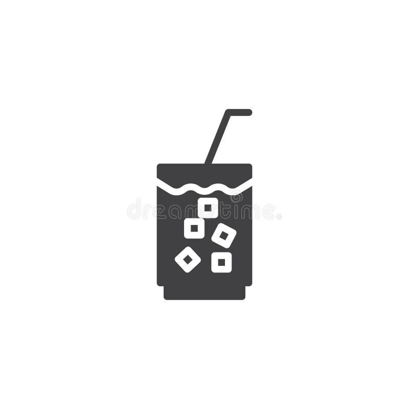 Iced Drink Glass Outline Icon Stock Vector - Illustration of cocktail ...