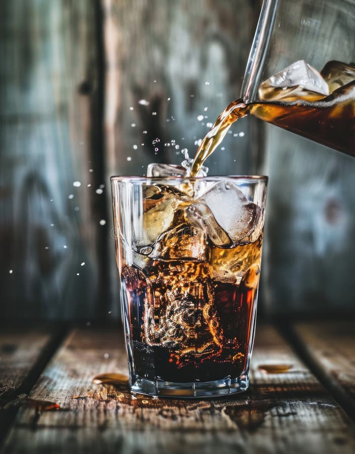 An iced drinks poured out stock image. Image of food - 306899003