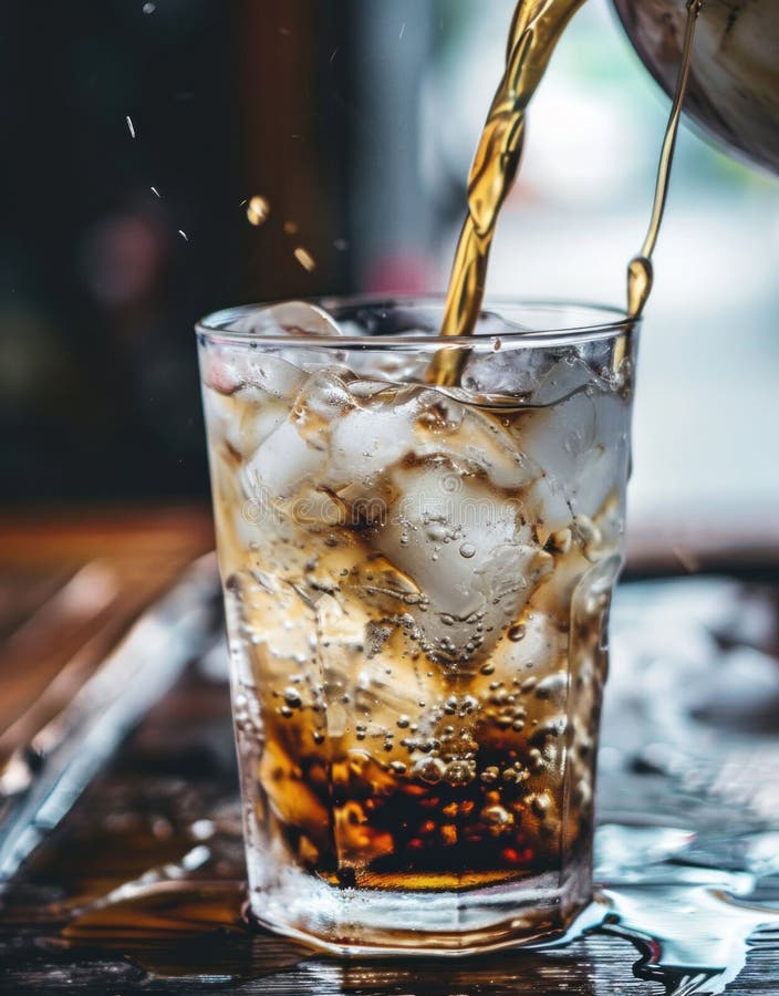 An iced drinks poured out stock photo. Image of white - 306907056