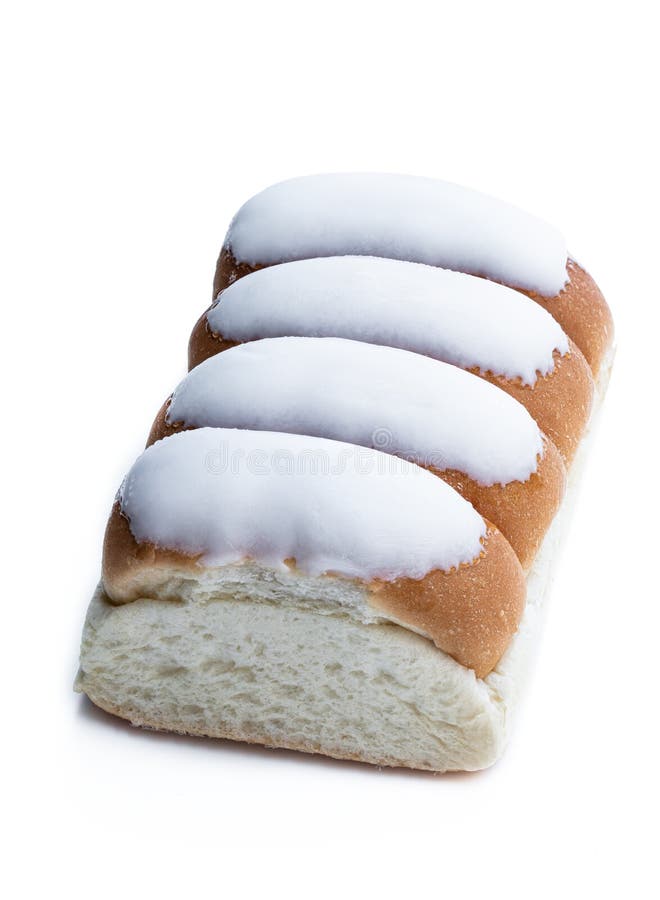 Iced Finger Buns Isolated on White Background Stock Image - Image of ...