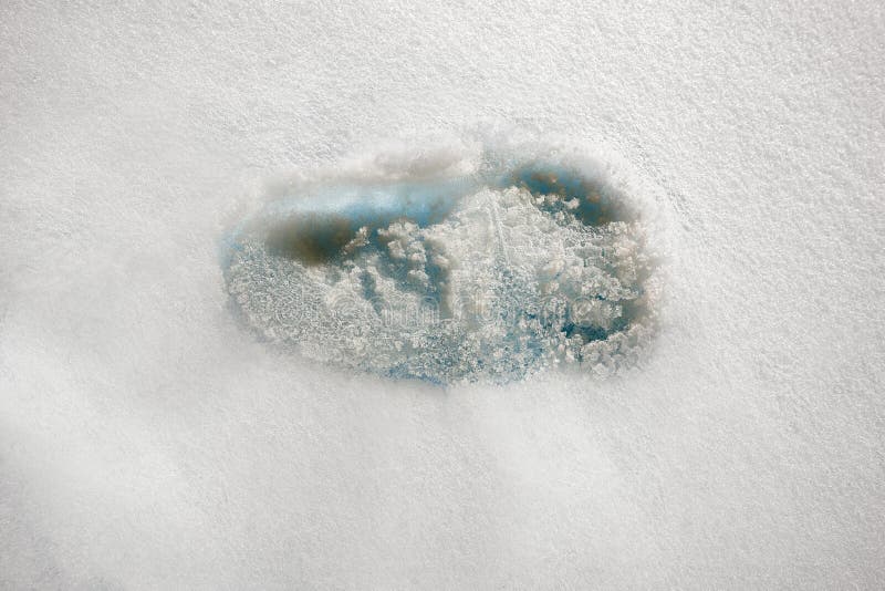 Footprint on iced puddle stock photo. Image of solid - 15286020