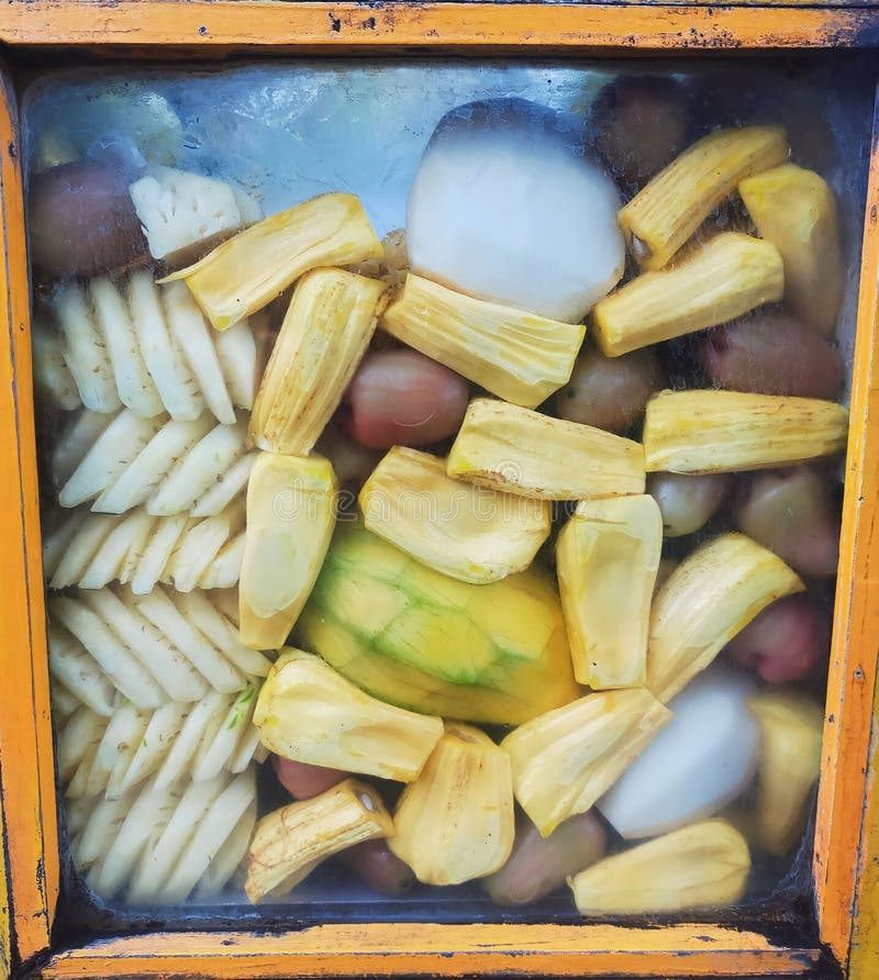 Iced Fresh Fruit in a Ice Box Stock Image - Image of freshness, papaya ...