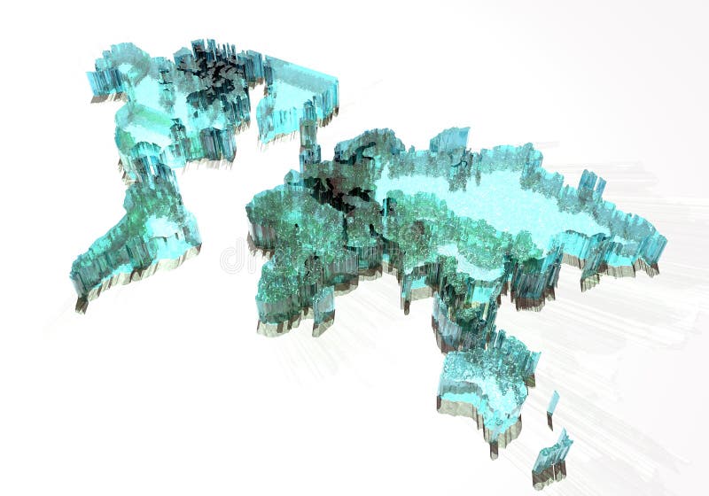 Iced and frozen world map stock illustration. Illustration of clear ...