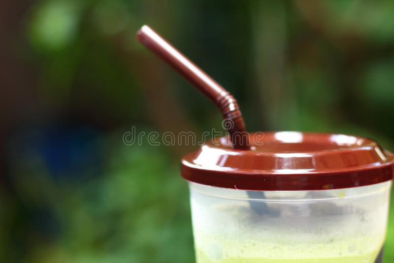 Iced Green Tea or Green Tea Smoothie Stock Image - Image of dessert ...
