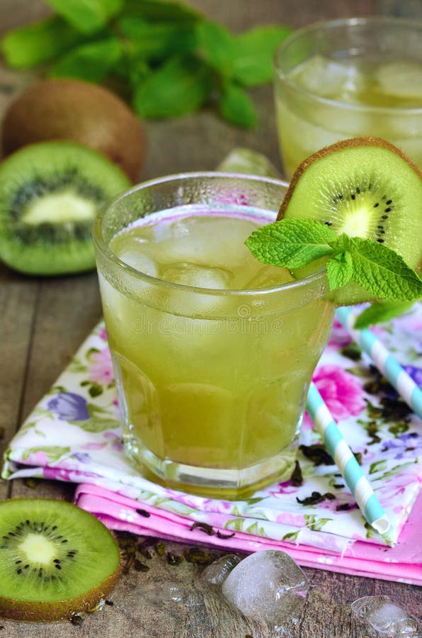 Iced kiwi tea stock photo. Image of white, juice, lemonade - 90881238