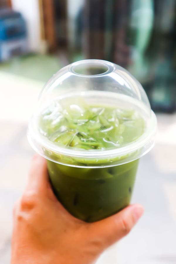 Iced Green Tea, Iced Matcha or Iced Matcha Green Tea Latte Stock Photo ...
