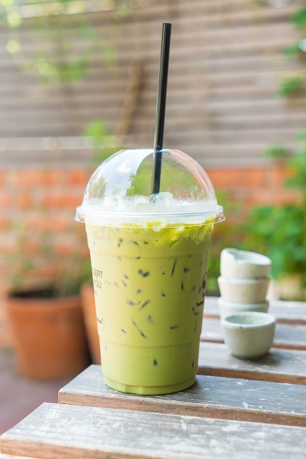Iced green tea milkshake stock photo. Image of delicious - 93079094
