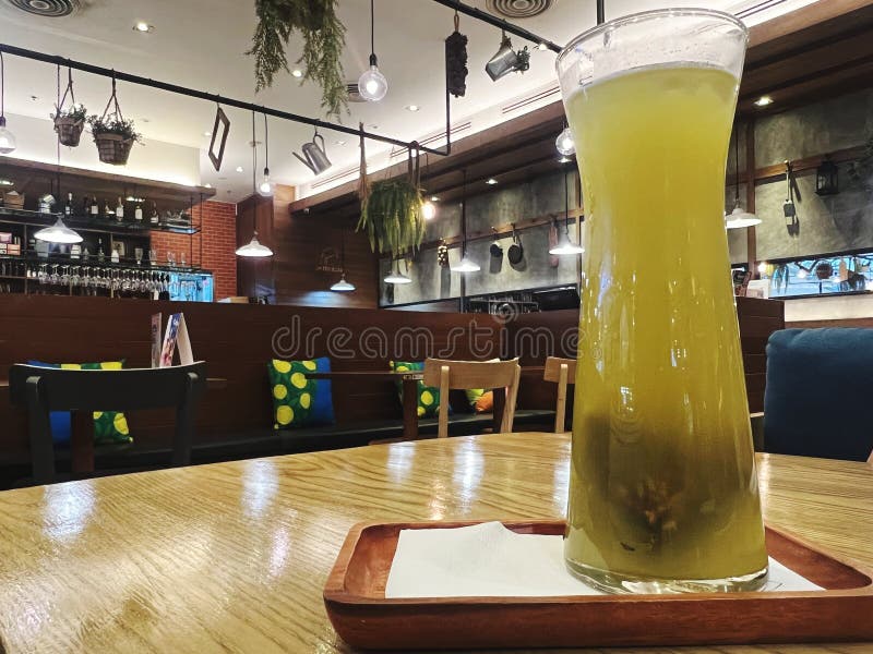 Iced Green Tea on the Table - Image Stock Photo - Image of yummy ...