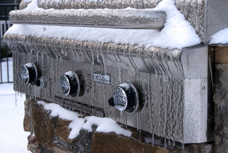 Iced Grill stock photo. Image of grill, silver, winter - 58449268