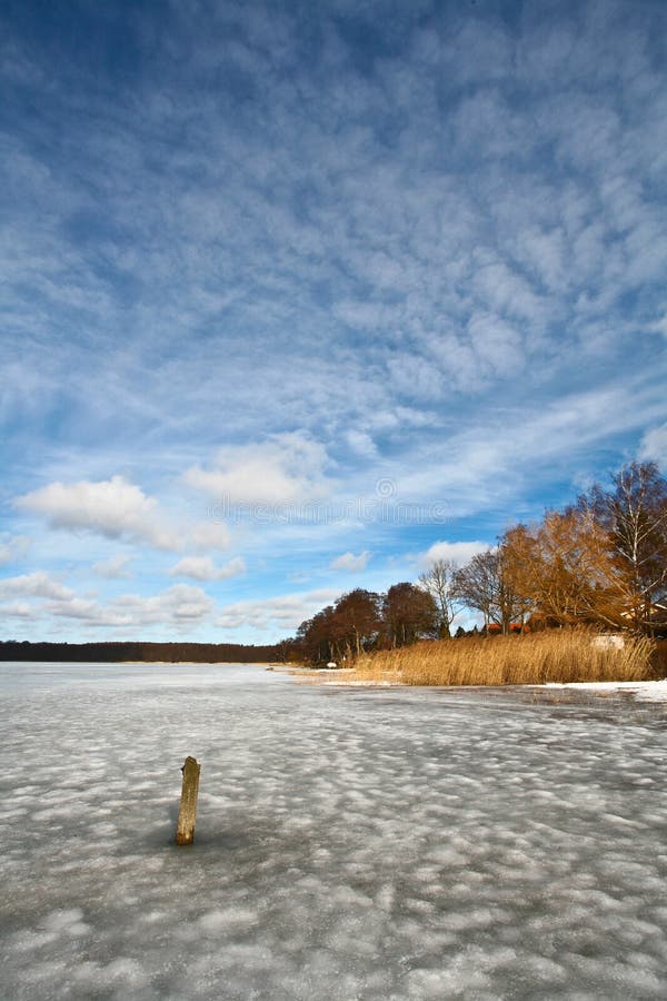Iced lake in denmark stock image. Image of freezing, lake - 27123071