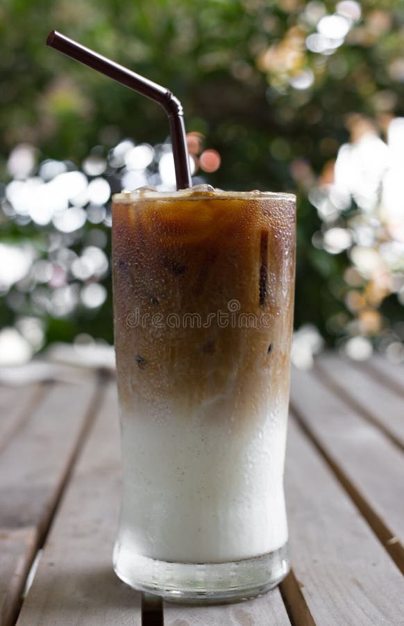 Iced latte coffee stock image. Image of delicious, drink - 48611645