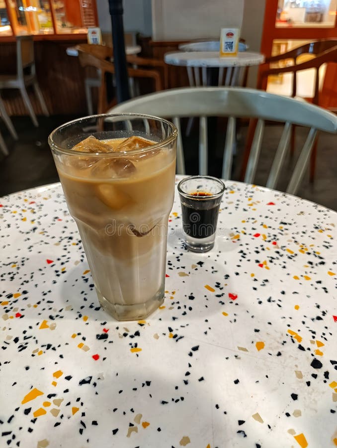 Iced Latte with a Shot of Espresso Stock Photo - Image of dessert ...