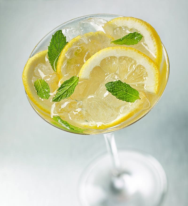 Iced lemon cocktail stock photo. Image of closeup, syrup - 75073848