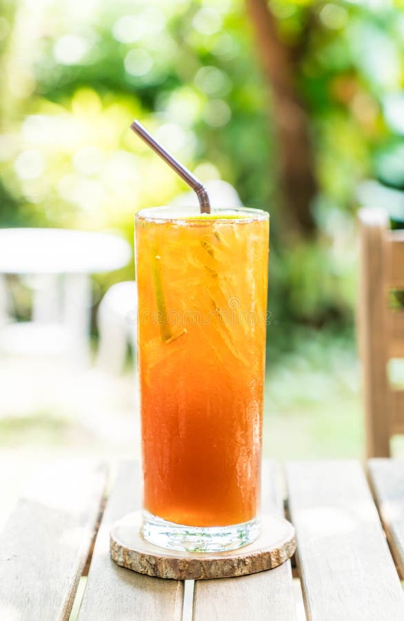 Iced lemon tea stock photo. Image of brown, mason, beverage - 110803578