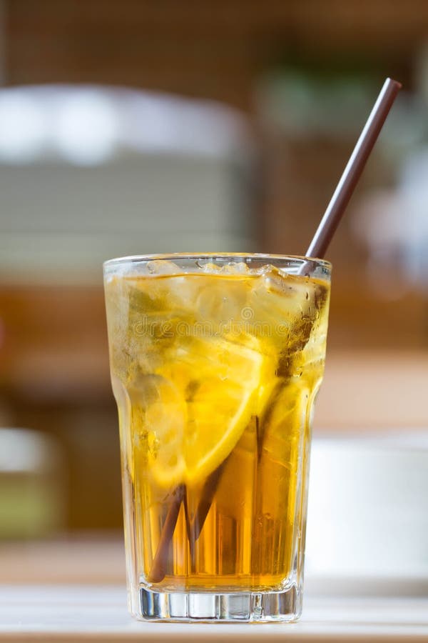 Iced lemon tea stock image. Image of drink, glass, serve - 44764725