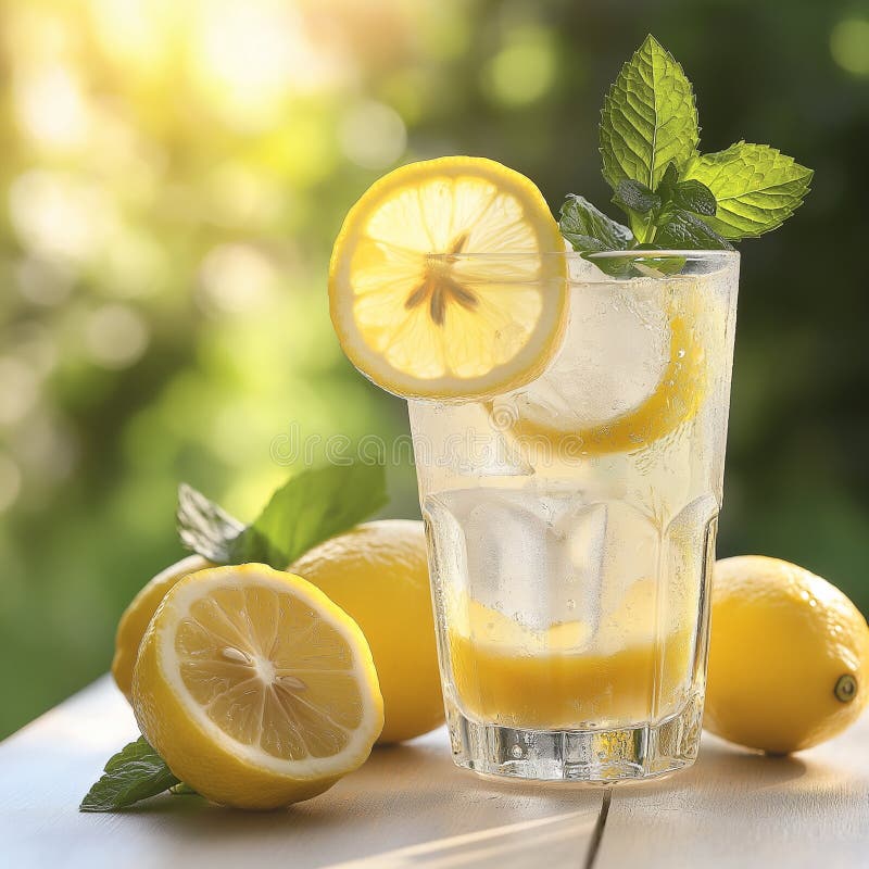 Iced Lemonade Refreshment stock illustration. Illustration of table ...