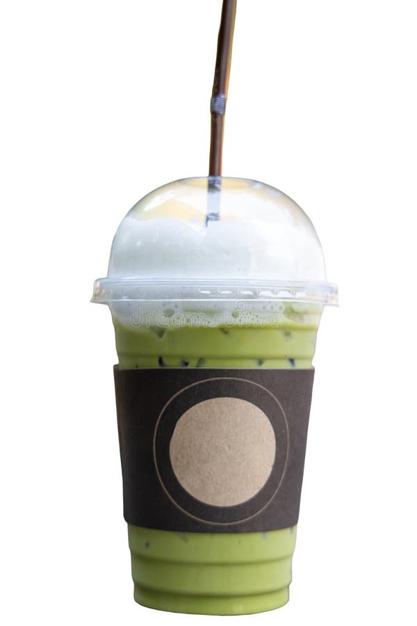 540 Iced Matcha Latte Plastic Cup Isolated White Stock Photos - Free ...