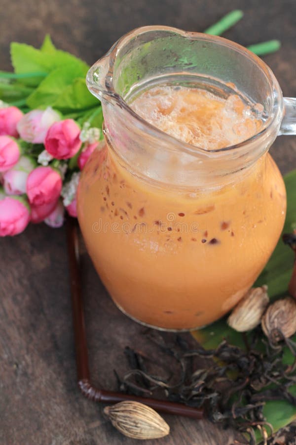 Iced Milk Tea is Delicious with Milk. Stock Image - Image of drink ...