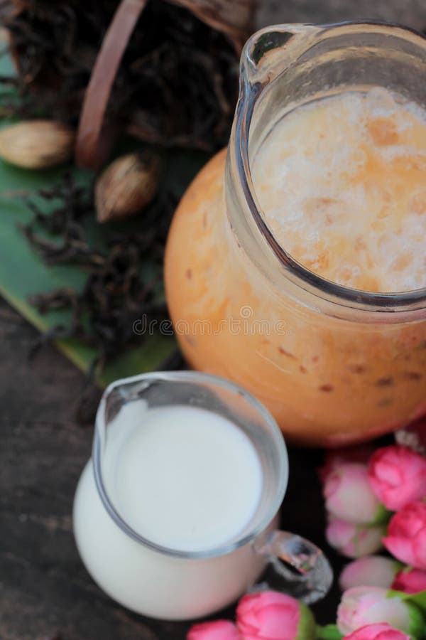 Iced Milk Tea is Delicious with Milk. Stock Image - Image of asian ...