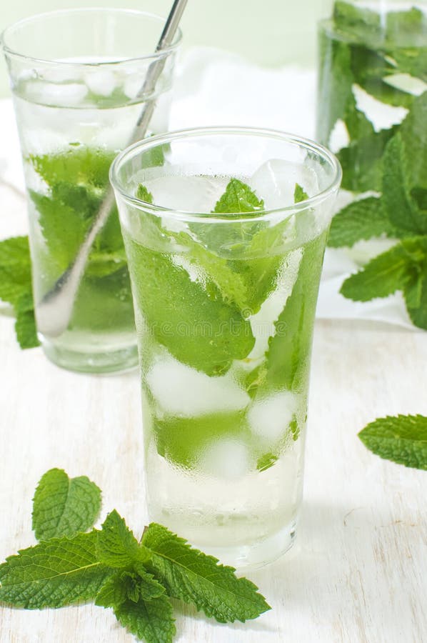 Iced mint water on a table stock photo. Image of iced - 67473958