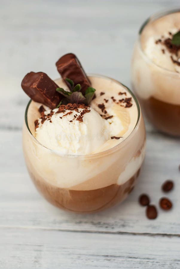 Iced Mocha Frappe Coffee With Whip Cream Summer Drinking Times Coffee Beans Rustic Textured