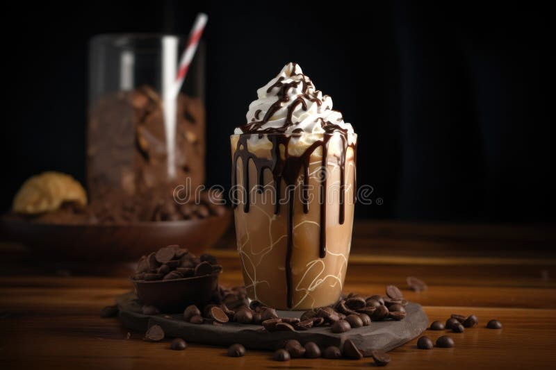 Iced Mocha, with Swirls of Chocolate and Java Stock Illustration ...