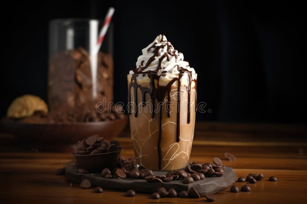 Iced Mocha, with Swirls of Chocolate and Java Stock Illustration ...