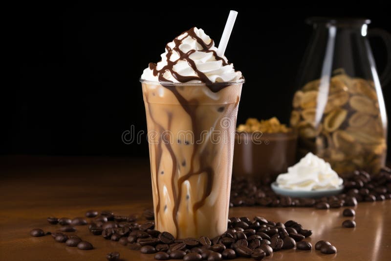 Iced Mocha, with Swirls of Chocolate and Java Stock Illustration ...