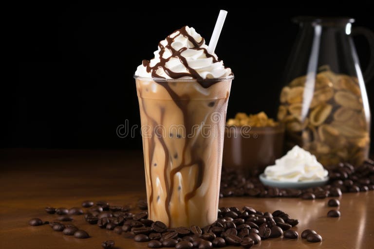 Iced Mocha, with Swirls of Chocolate and Java Stock Illustration ...