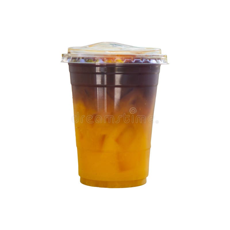 Iced Orange Americano in a Clear Glass Stock Image - Image of vibrant ...