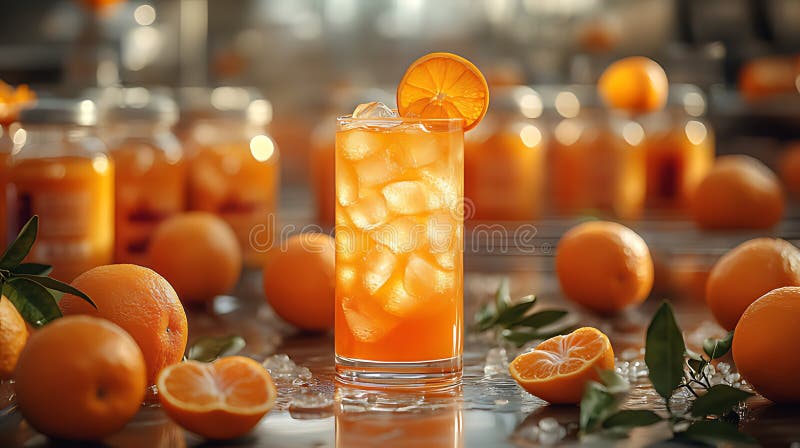 Iced Orange Drink, Distillery Background, Advertising Stock ...