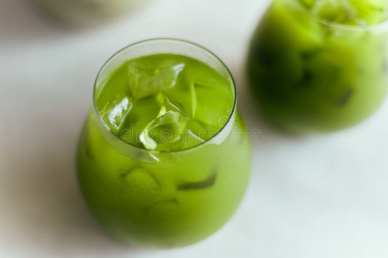 Iced pure matcha green tea stock image. Image of space - 366975235