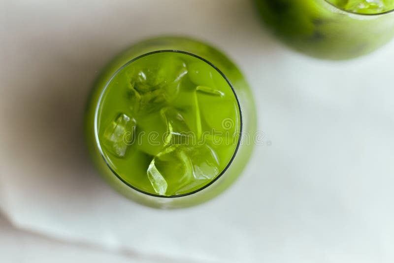 Iced pure matcha green tea stock image. Image of nutrition - 366975255