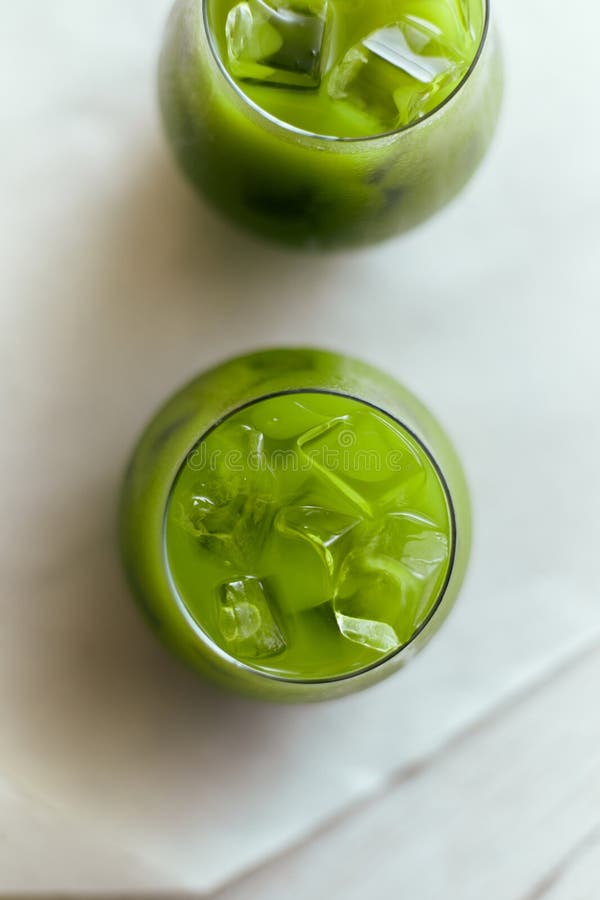 Iced pure matcha green tea stock photo. Image of cafe - 366975280