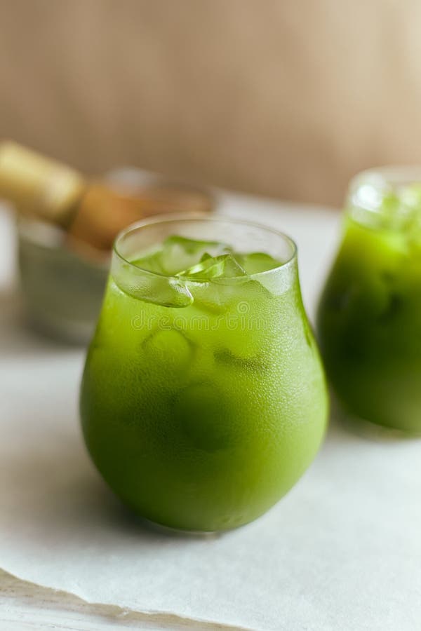 Iced pure matcha green tea stock photo. Image of pure - 366975302