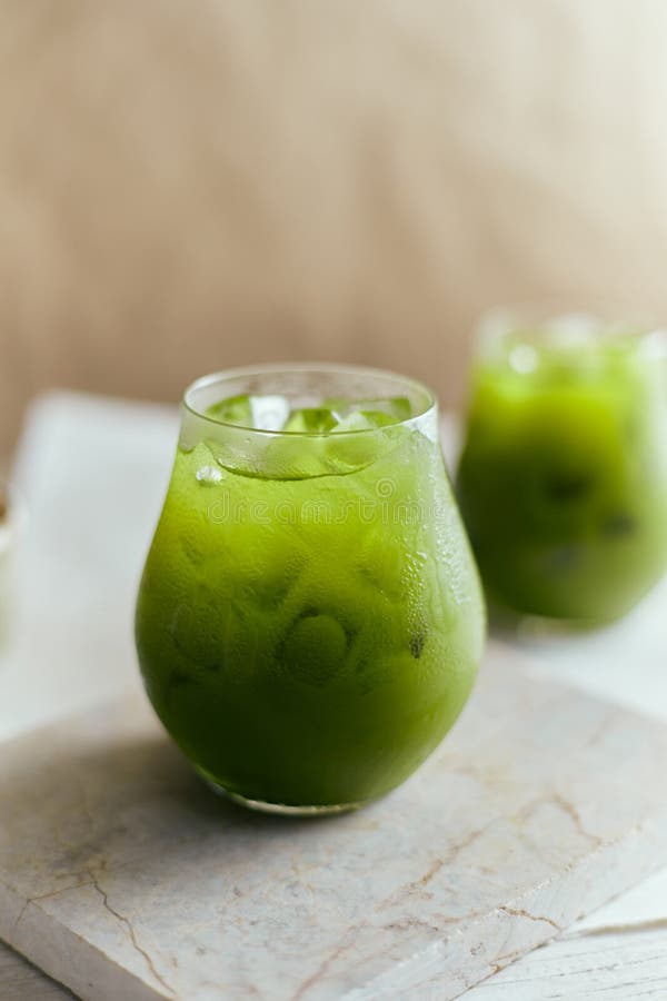 Iced pure matcha green tea stock photo. Image of health - 366975326
